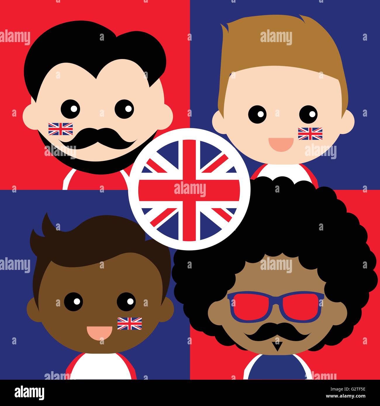 Happy england fans Stock Vector Images - Alamy