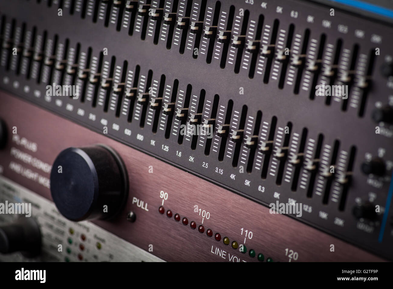 Color image of many buttons in a sound recording studio Stock Photo - Alamy