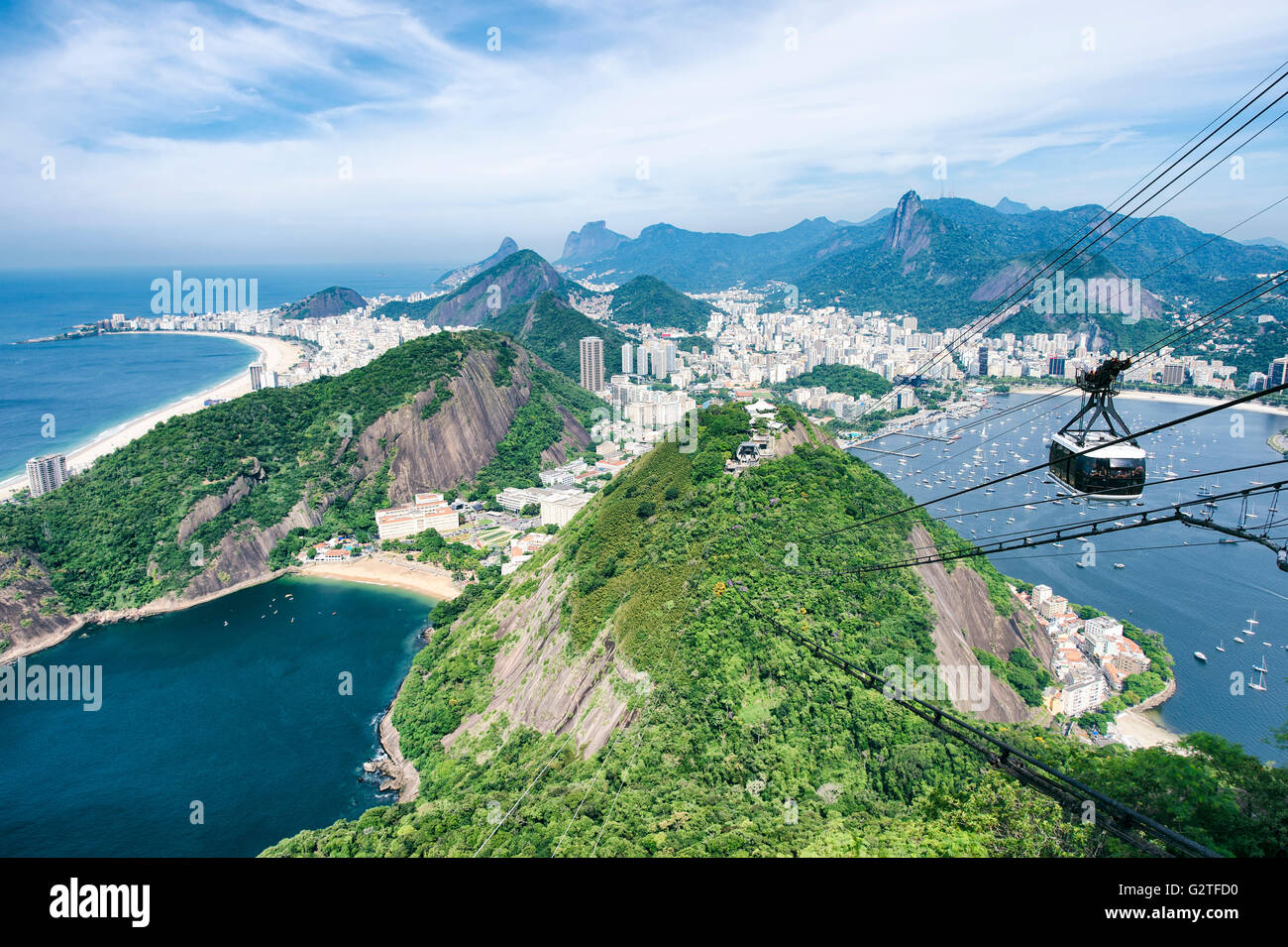 Scenic daytime view of the city skyline of Rio de Janeiro, Brazil with ...