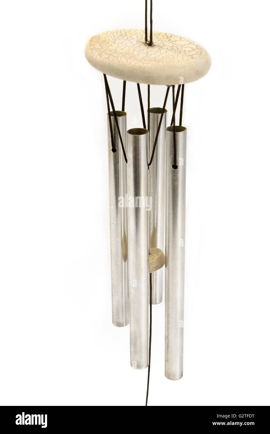 Wind chimes isolated on white Stock Photo - Alamy