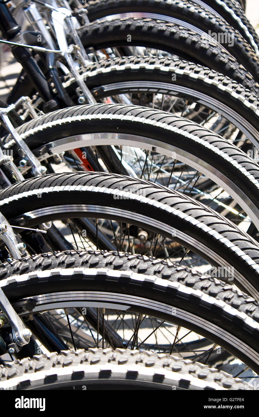 Bicycle tires as background Stock Photo - Alamy