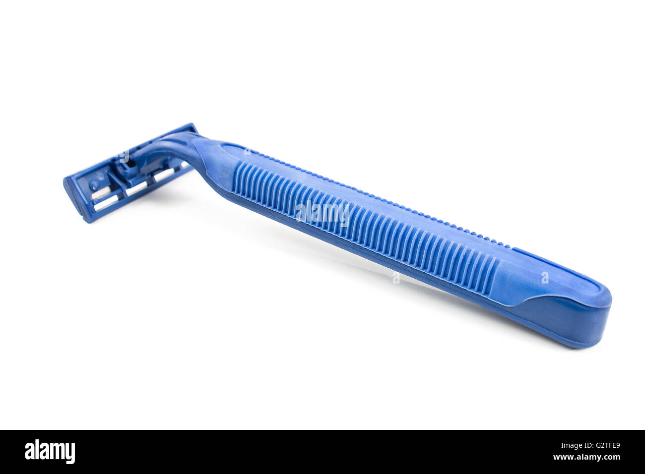 Blue razor blade isolated on white Stock Photo - Alamy