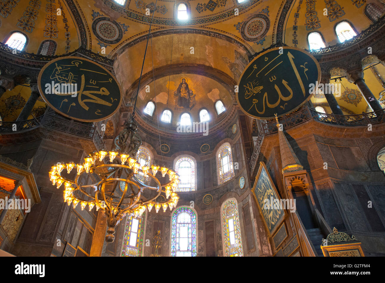 Interior of the Hagia Sophia in Istanbul, Turkey. Hagia Sophia is former Orthodox patriarchal ...