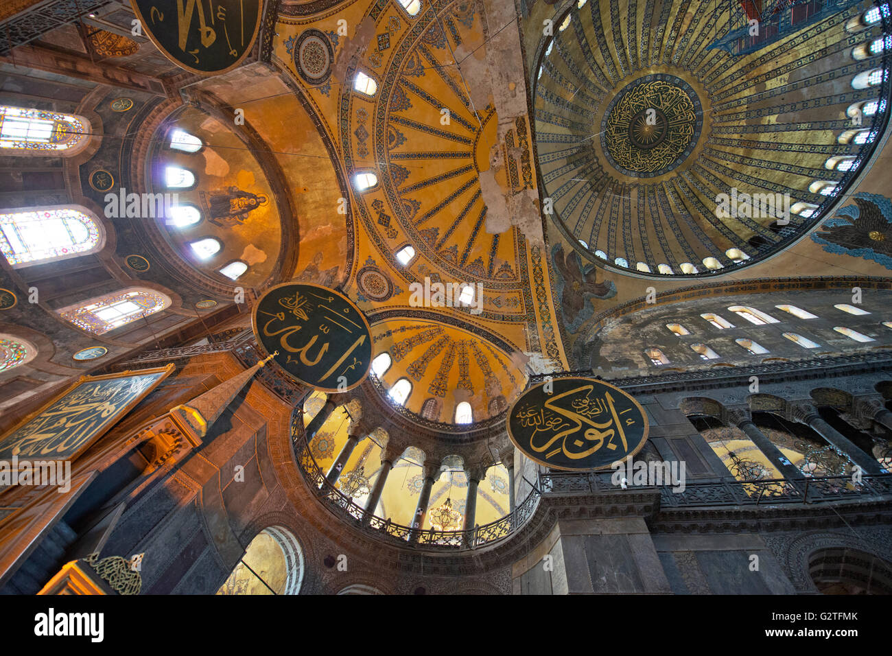 Interior of the Hagia Sophia in Istanbul, Turkey. Hagia Sophia is former Orthodox patriarchal ...