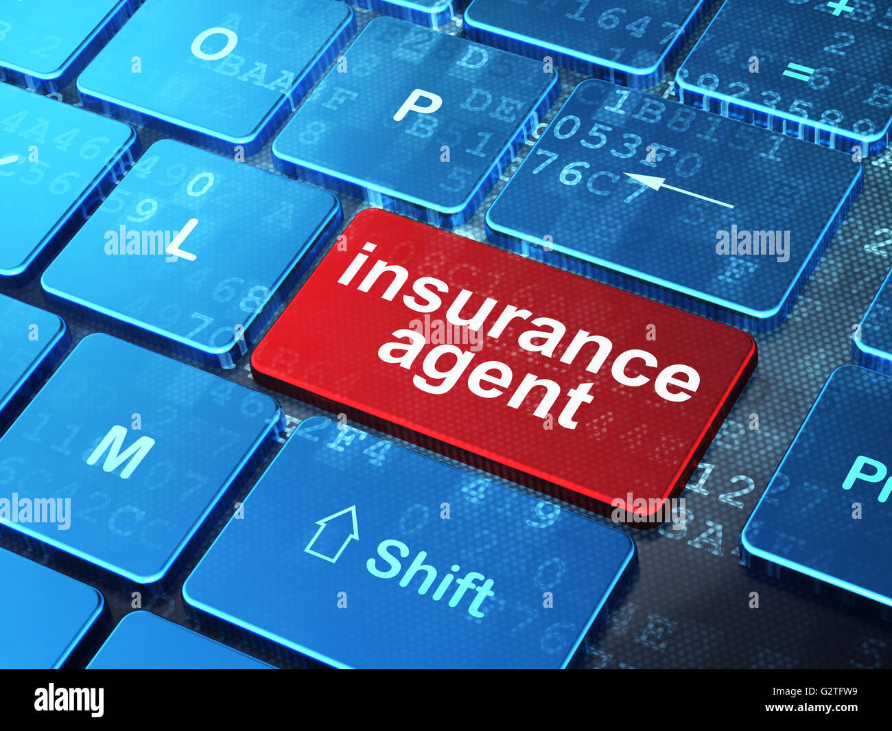 Insurance concept: Insurance Agent on computer keyboard background ...