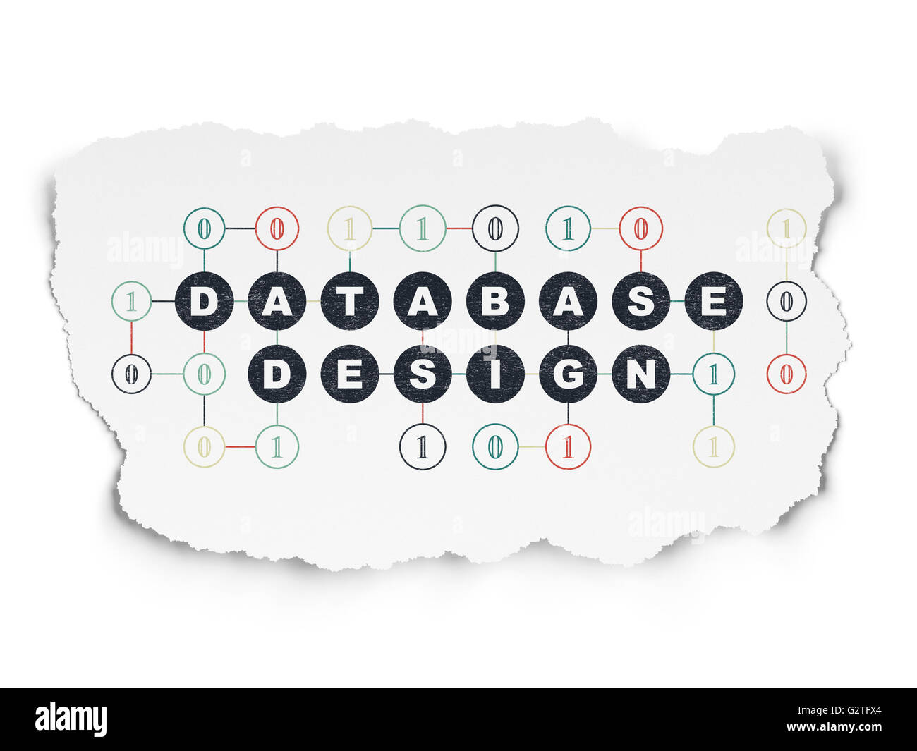 Software concept: Database Design on Torn Paper background Stock Photo - Alamy