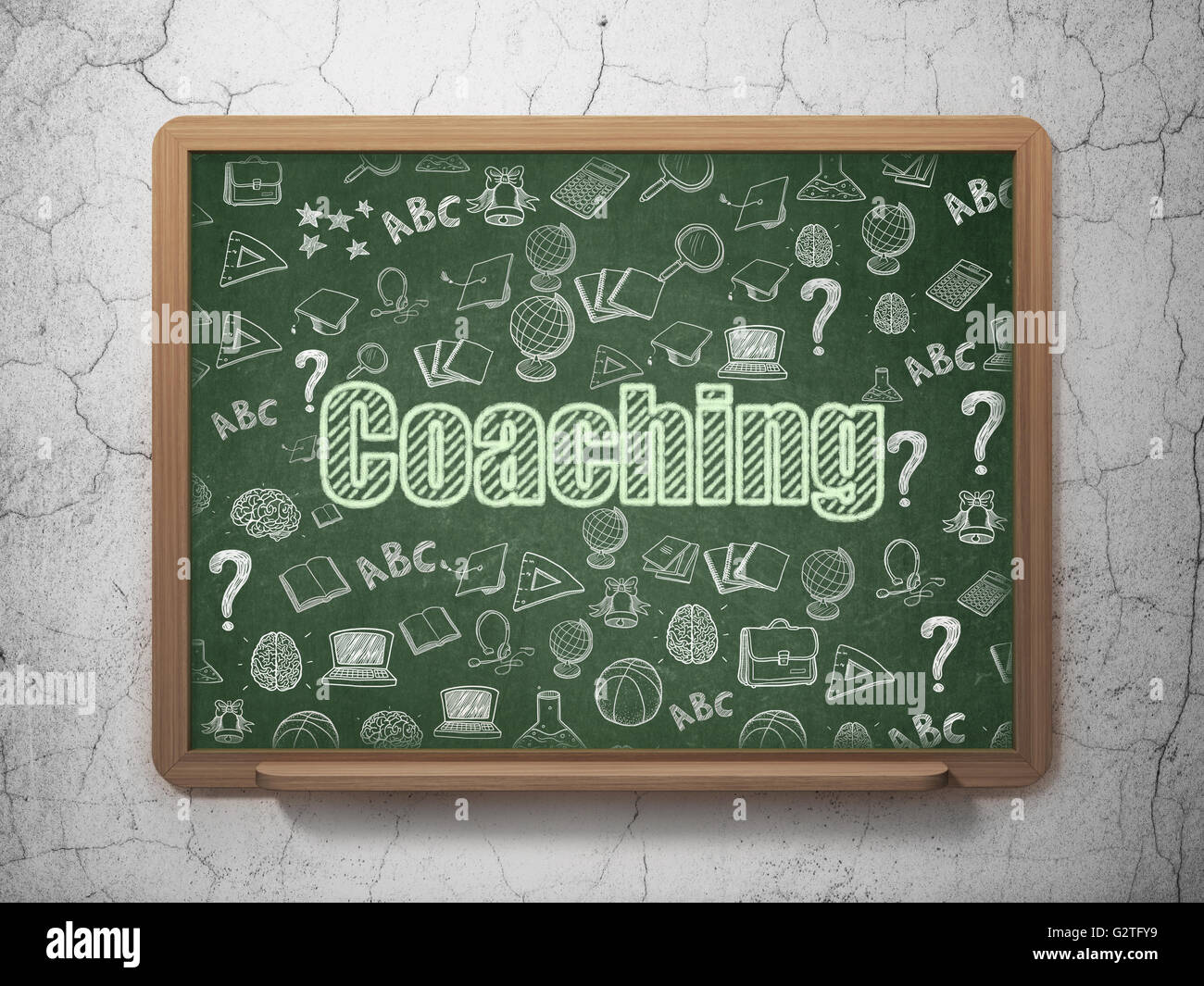 Education concept: Coaching on School board background Stock Photo - Alamy