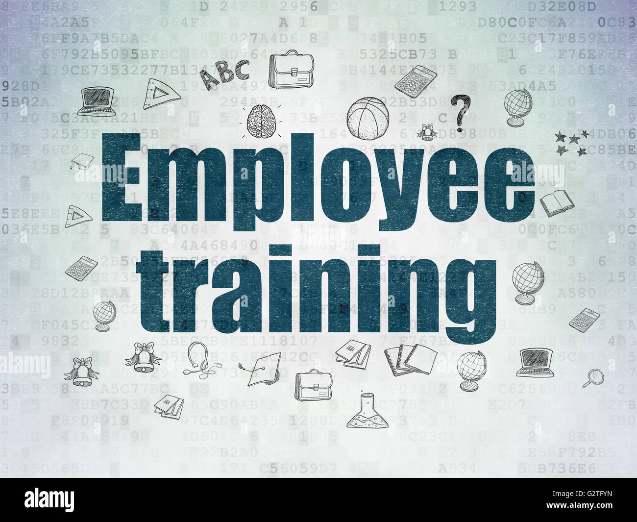 Education concept: Employee Training on Digital Data Paper background ...