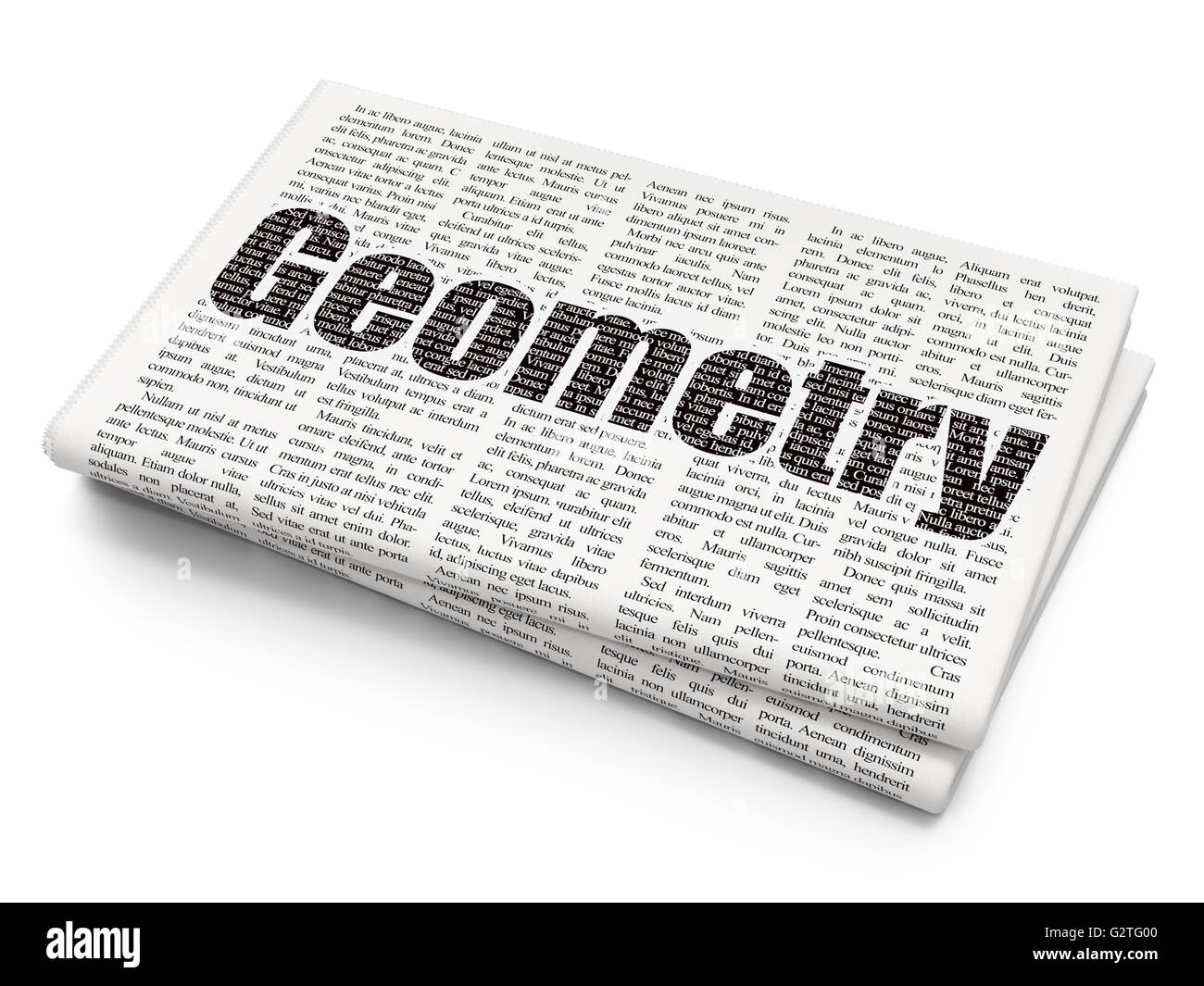 Learning concept: Geometry on Newspaper background Stock Photo - Alamy