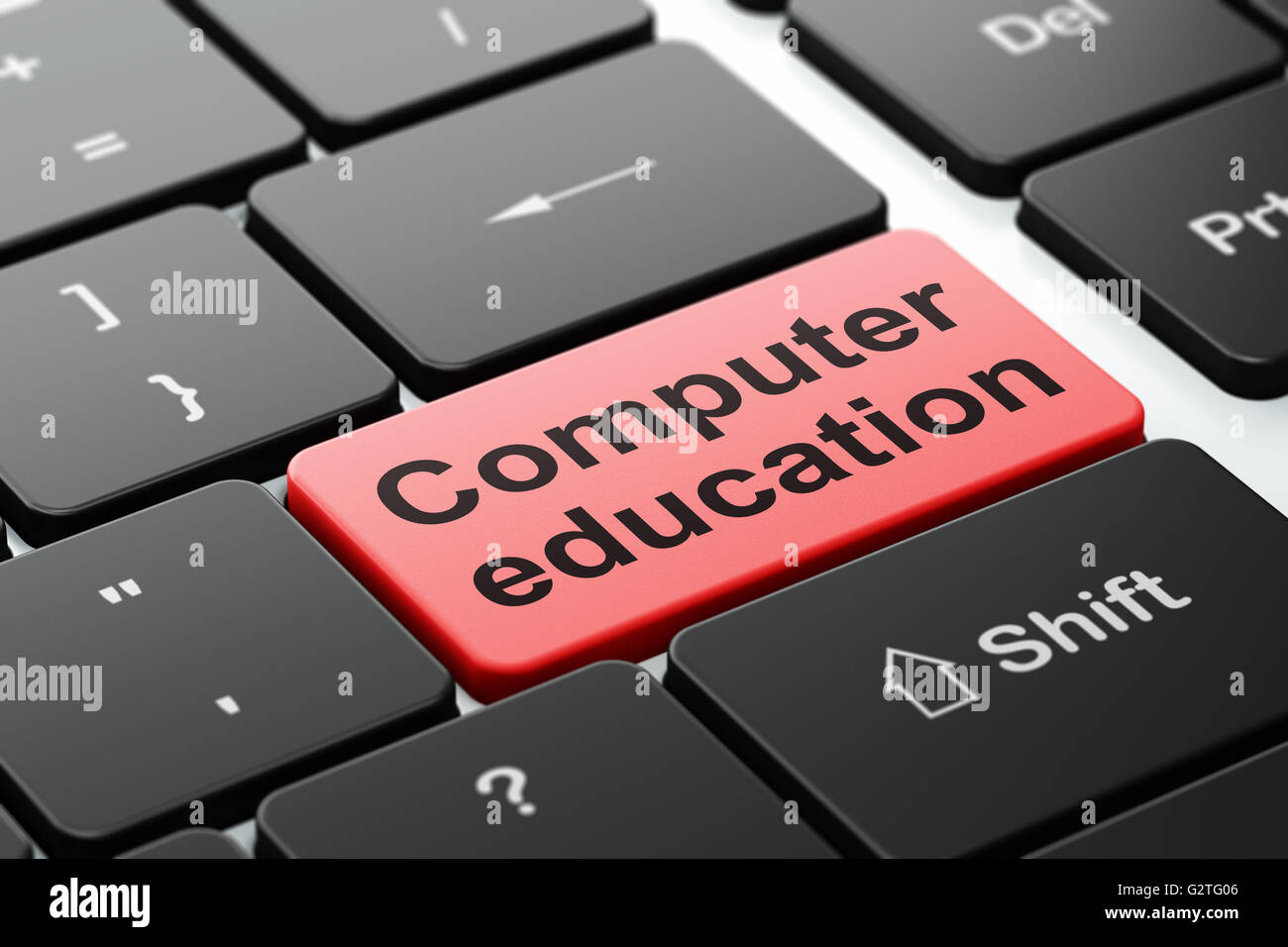 Studying concept: Computer Education on computer keyboard background ...