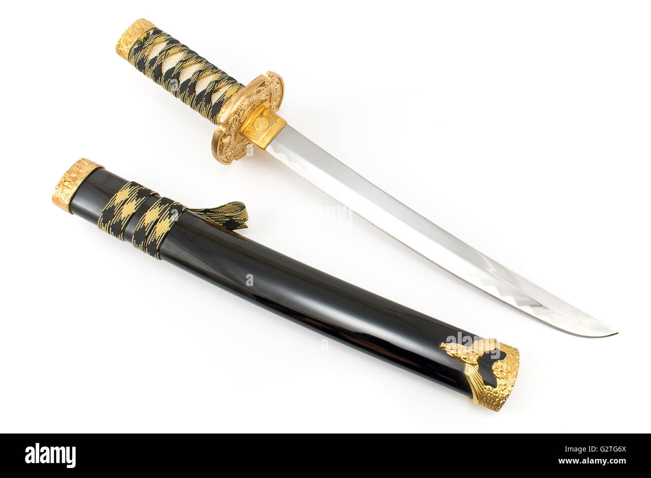 Japanese samurai katana sword isolated on white Stock Photo - Alamy