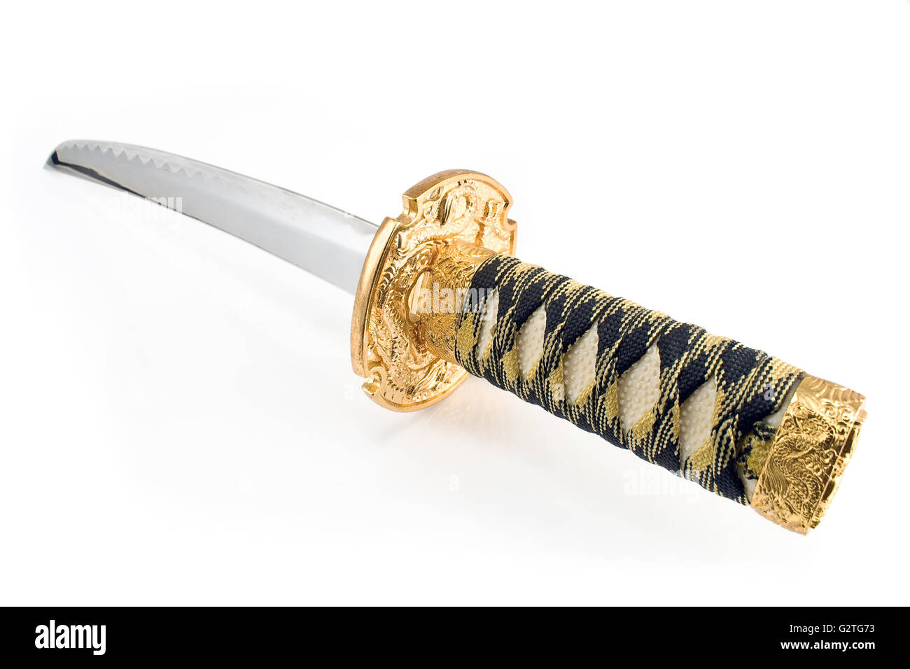 Japanese samurai katana sword isolated on white Stock Photo - Alamy