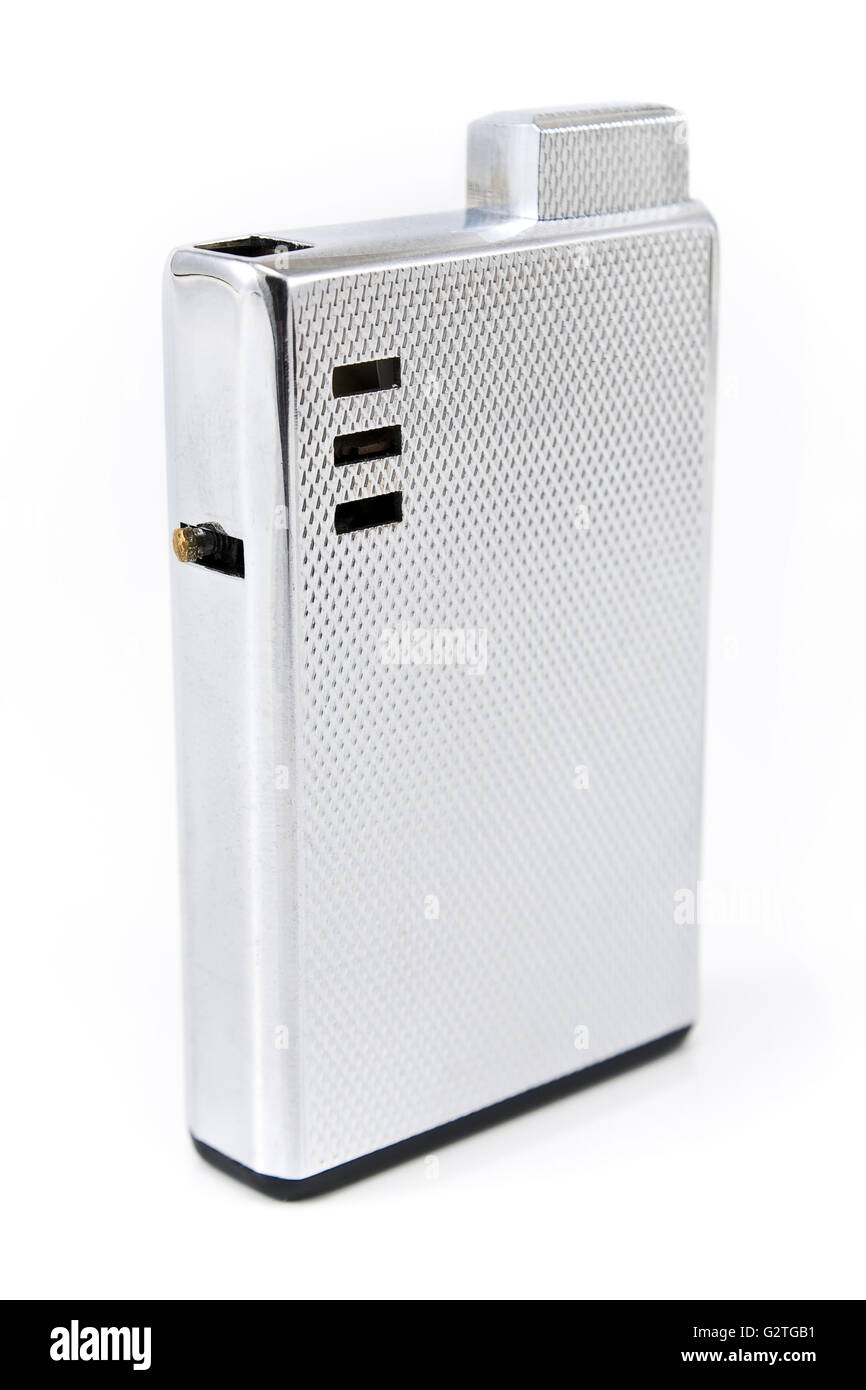 Luxury silver lighter isolated on white Stock Photo - Alamy