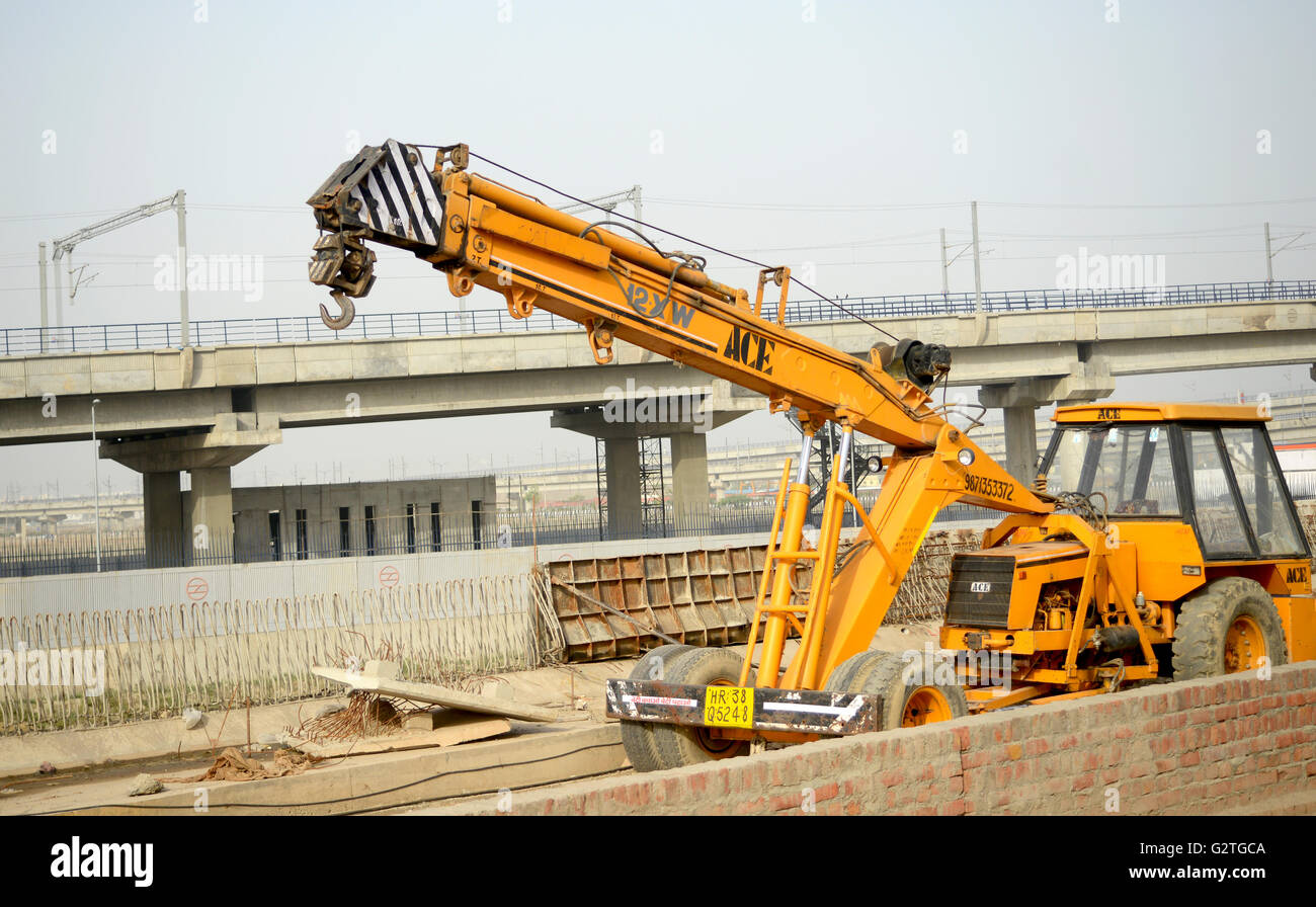 Crane on Construction Site Stock Photo - Alamy