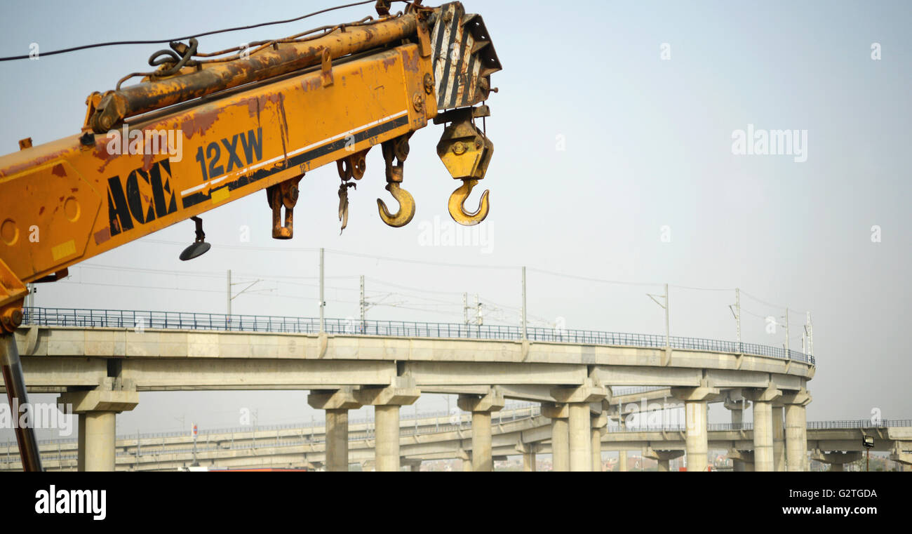 Crane on Construction Site Stock Photo - Alamy