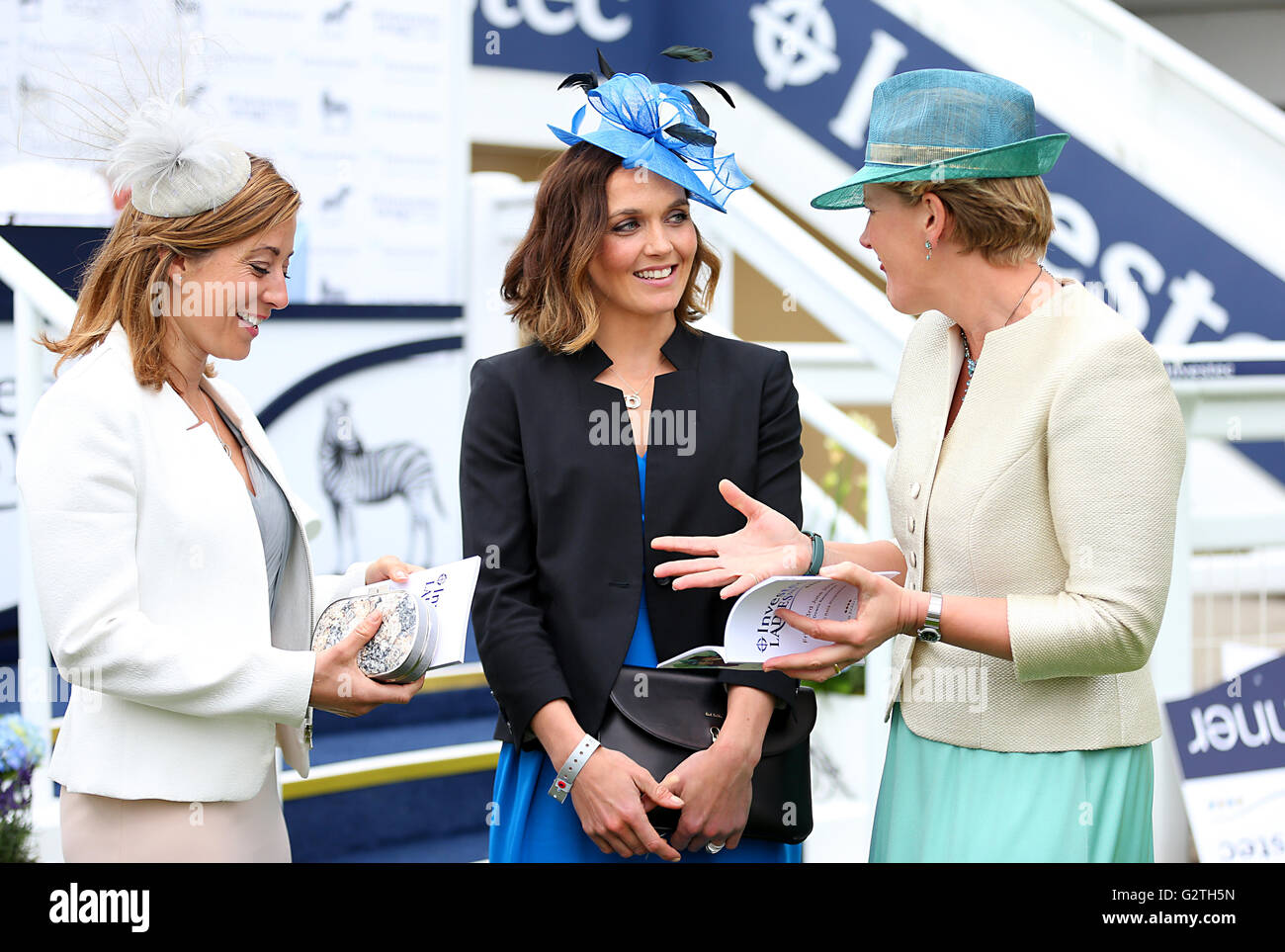 Victoria Pendleton (centre) speaks with Clare Balding (right) on Ladies ...