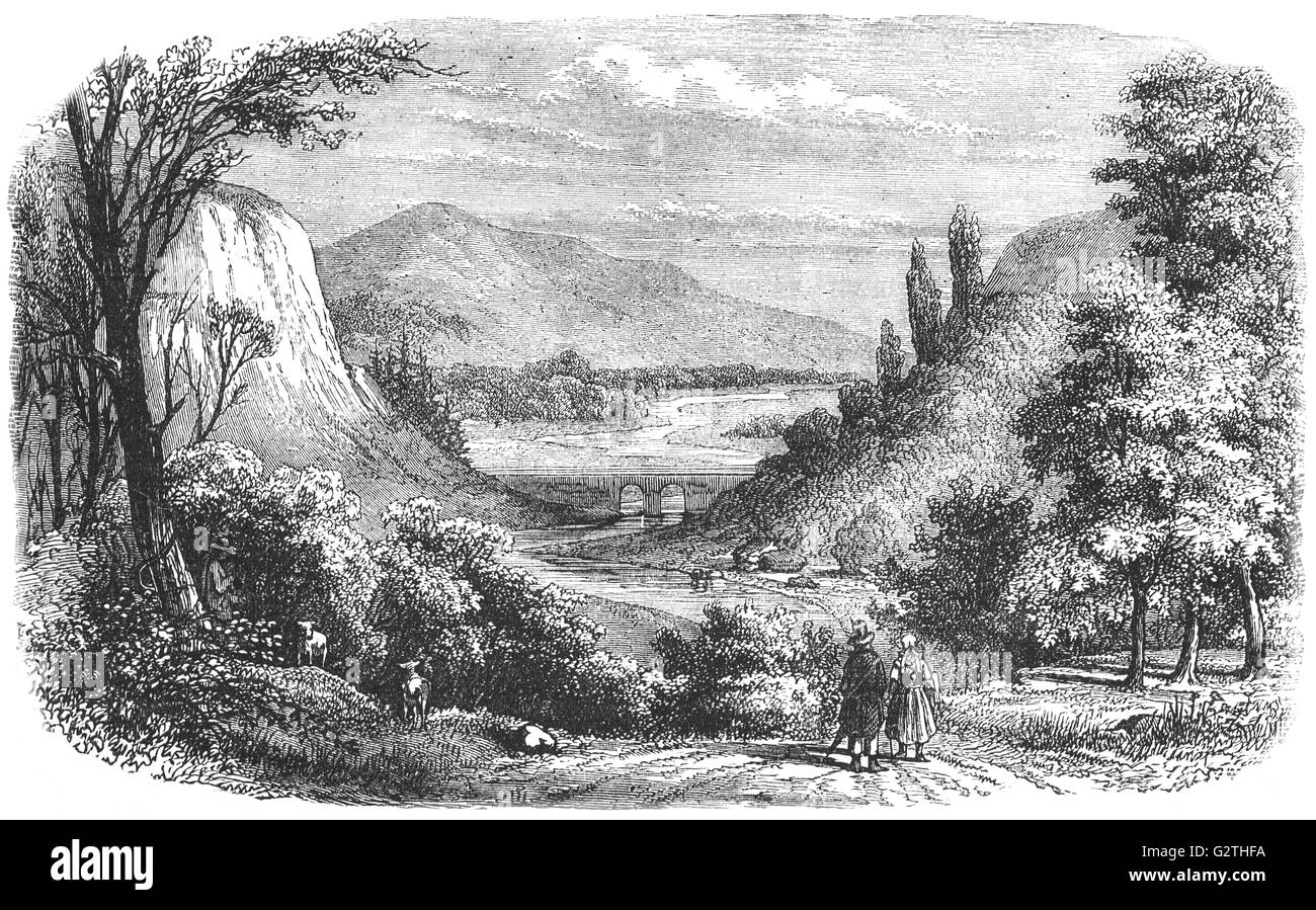 19th Century view of the Vale of Avoca, associated with copper mining ...