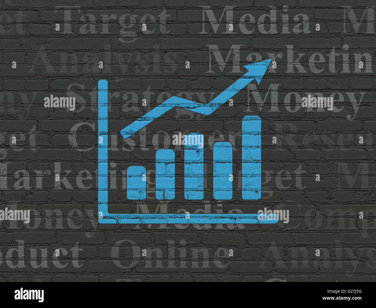 Marketing concept: Growth Graph on wall background Stock Photo - Alamy