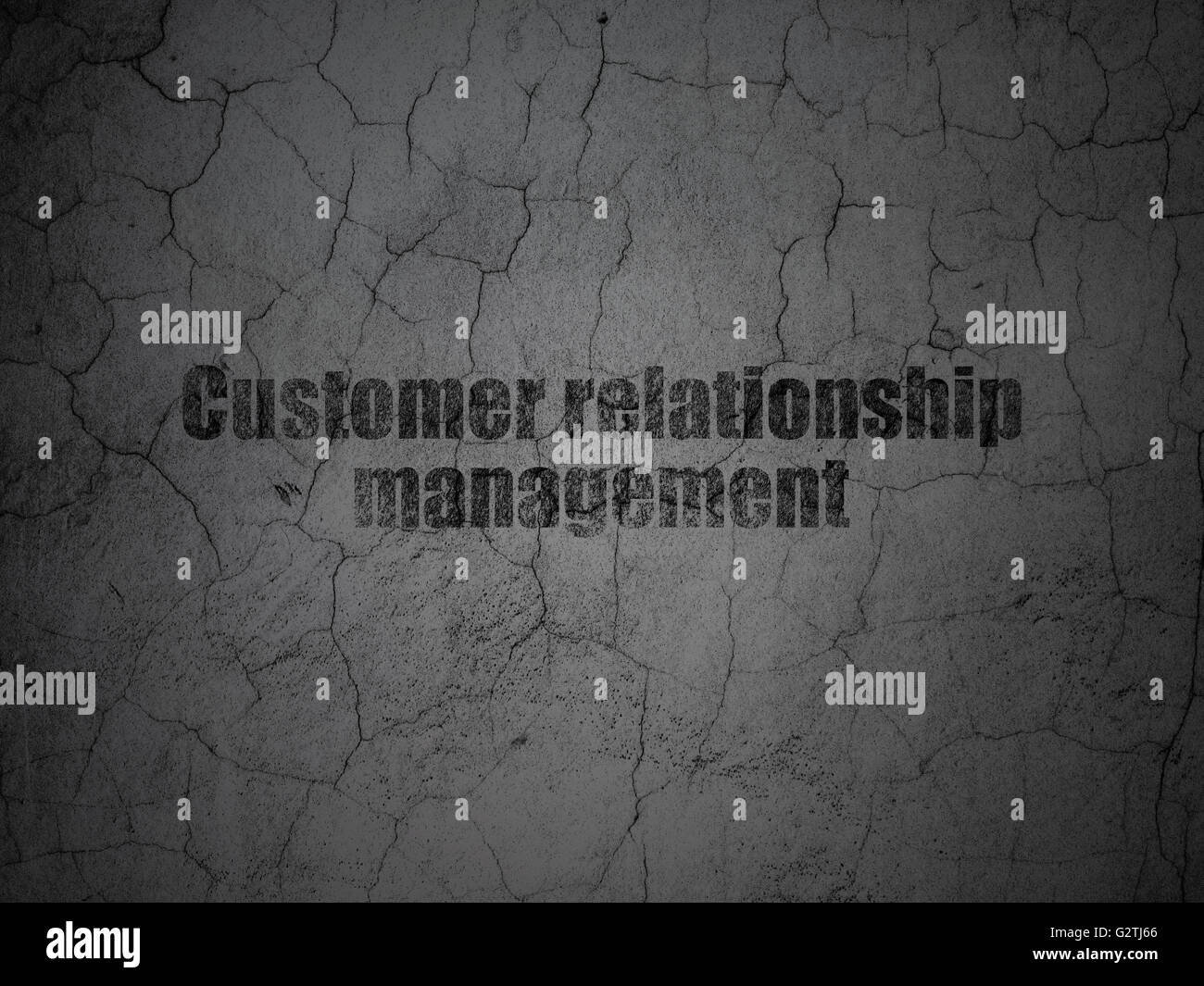 Marketing concept: Customer Relationship Management on grunge wall ...