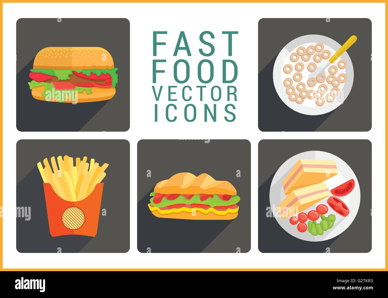 Fastfood icon set collection Stock Vector Images - Alamy