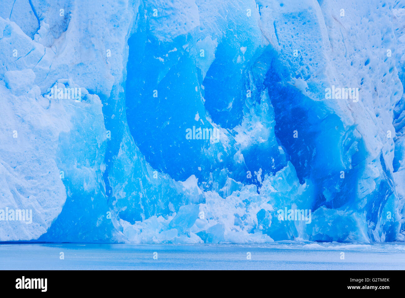 Ice sheet of Grey Glacier at Lago Grey Lake, Torres del Paine National ...