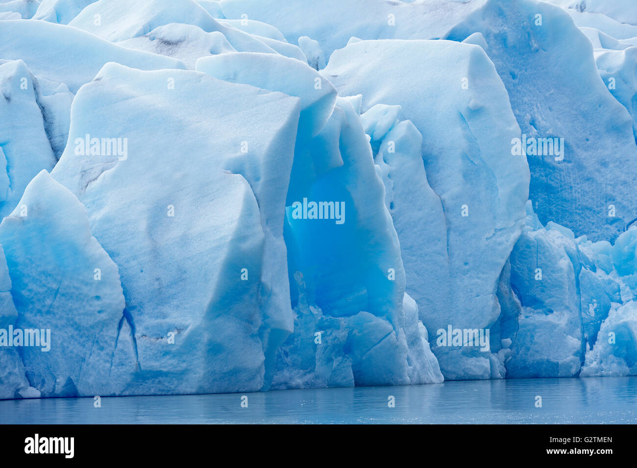 Ice sheet of Grey Glacier at Grey Lake, Torres del Paine National Park ...