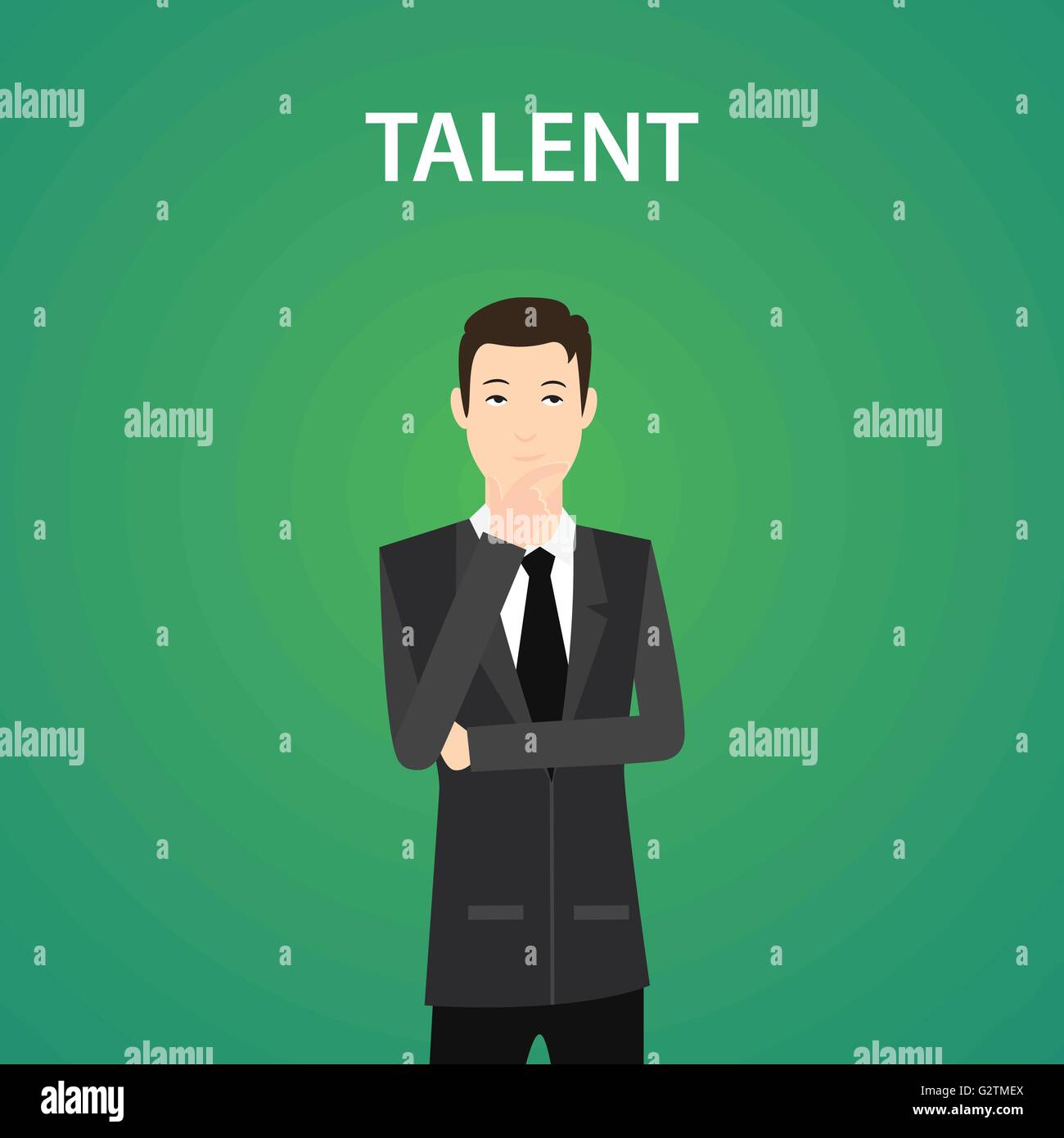 businessman think talent use suit tie and text on top vector graphic ...