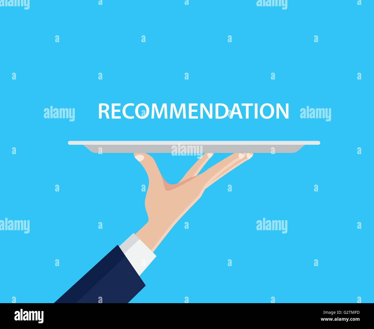 recommendation people give on top of the plate with hand blue ...