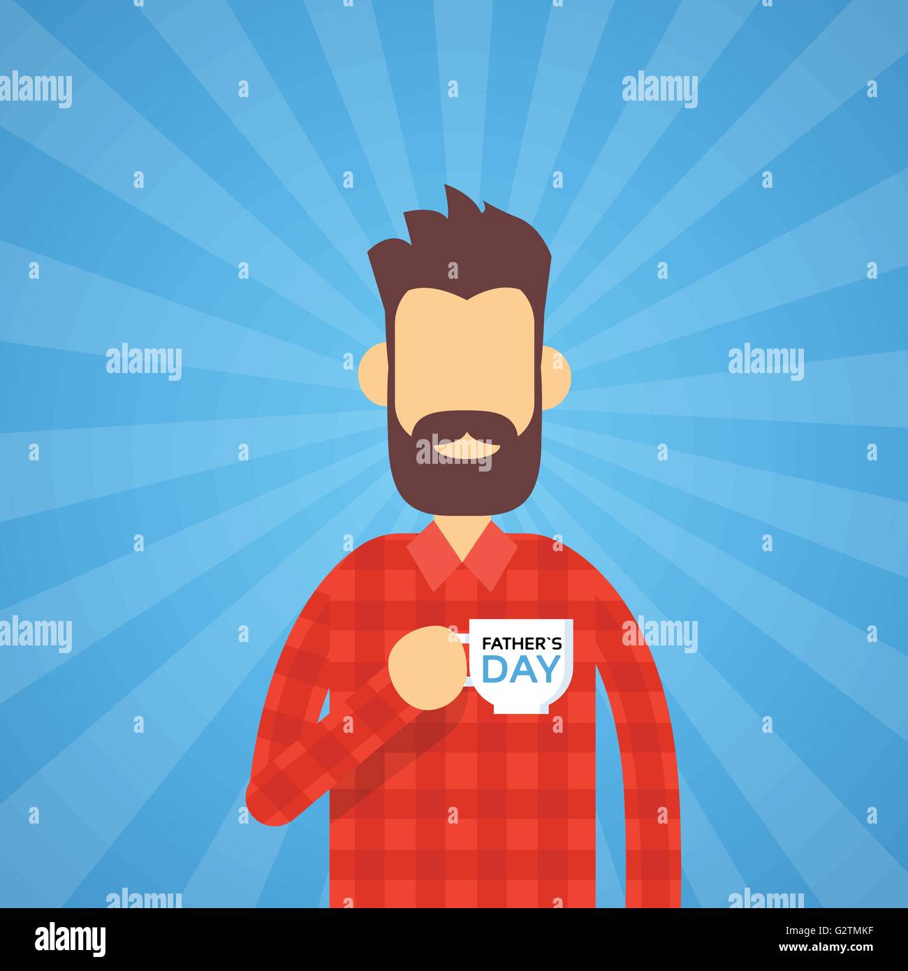 Man Hold Cup Happy Father Day Present Holiday Stock Vector Image & Art ...