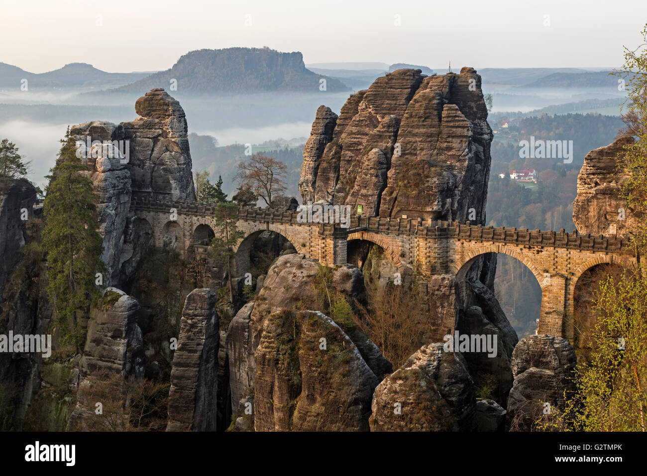 Bastei Bridge, Elbe Sandstone Mountains, Saxon Switzerland National ...