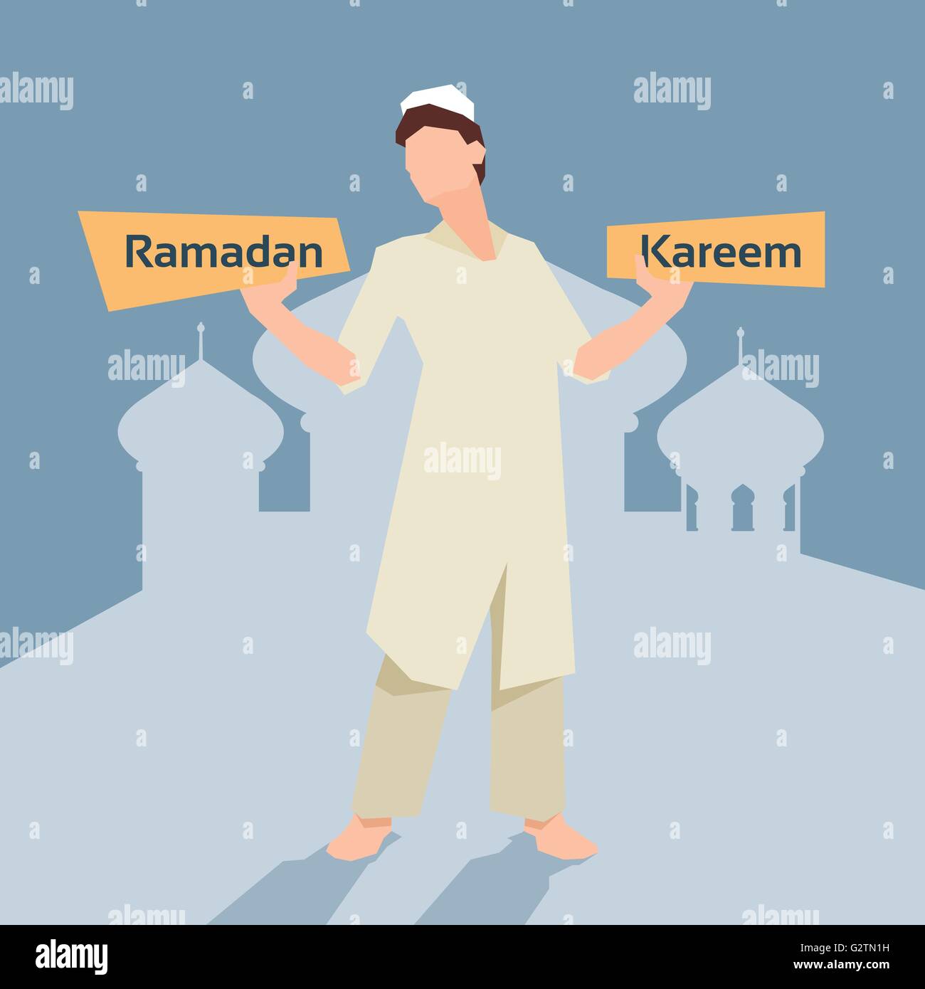 Arab Man Plate Ramadan Kareem Mosque Muslim Religion Holy Month Stock ...