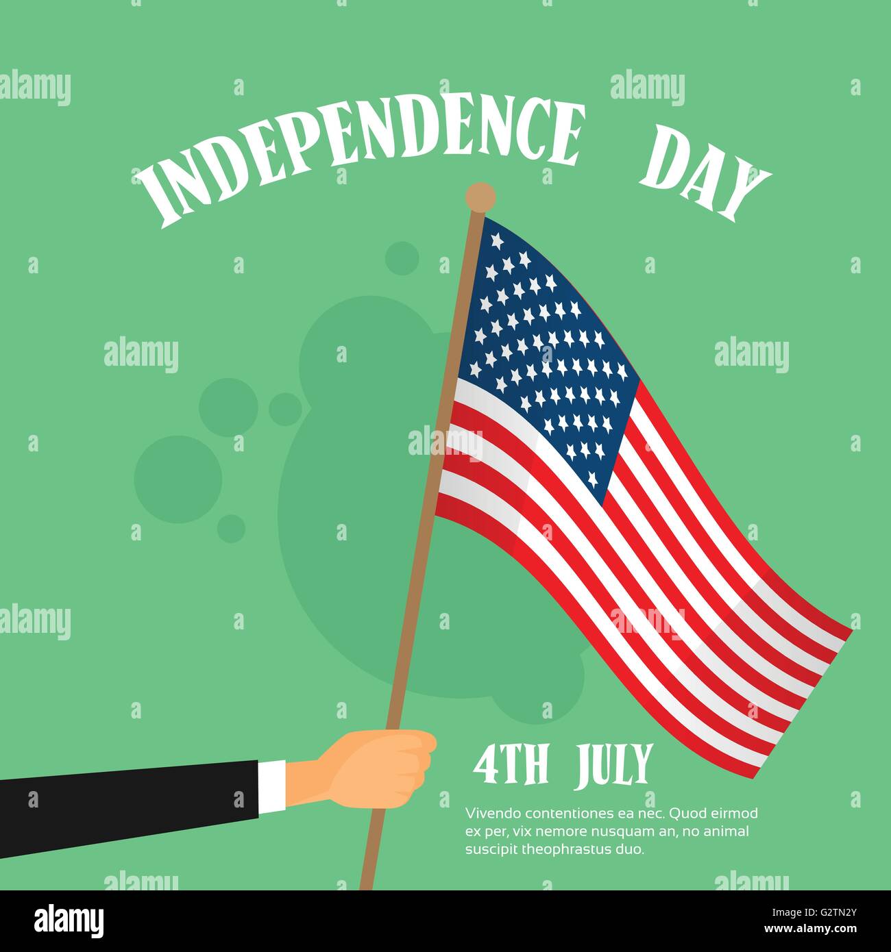 Hand Hold United States Flag Independence Day Banner Stock Vector Image ...