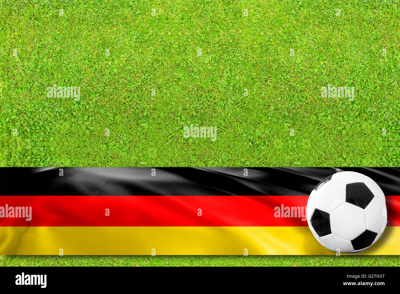 Soccer field with german flag Stock Photo - Alamy