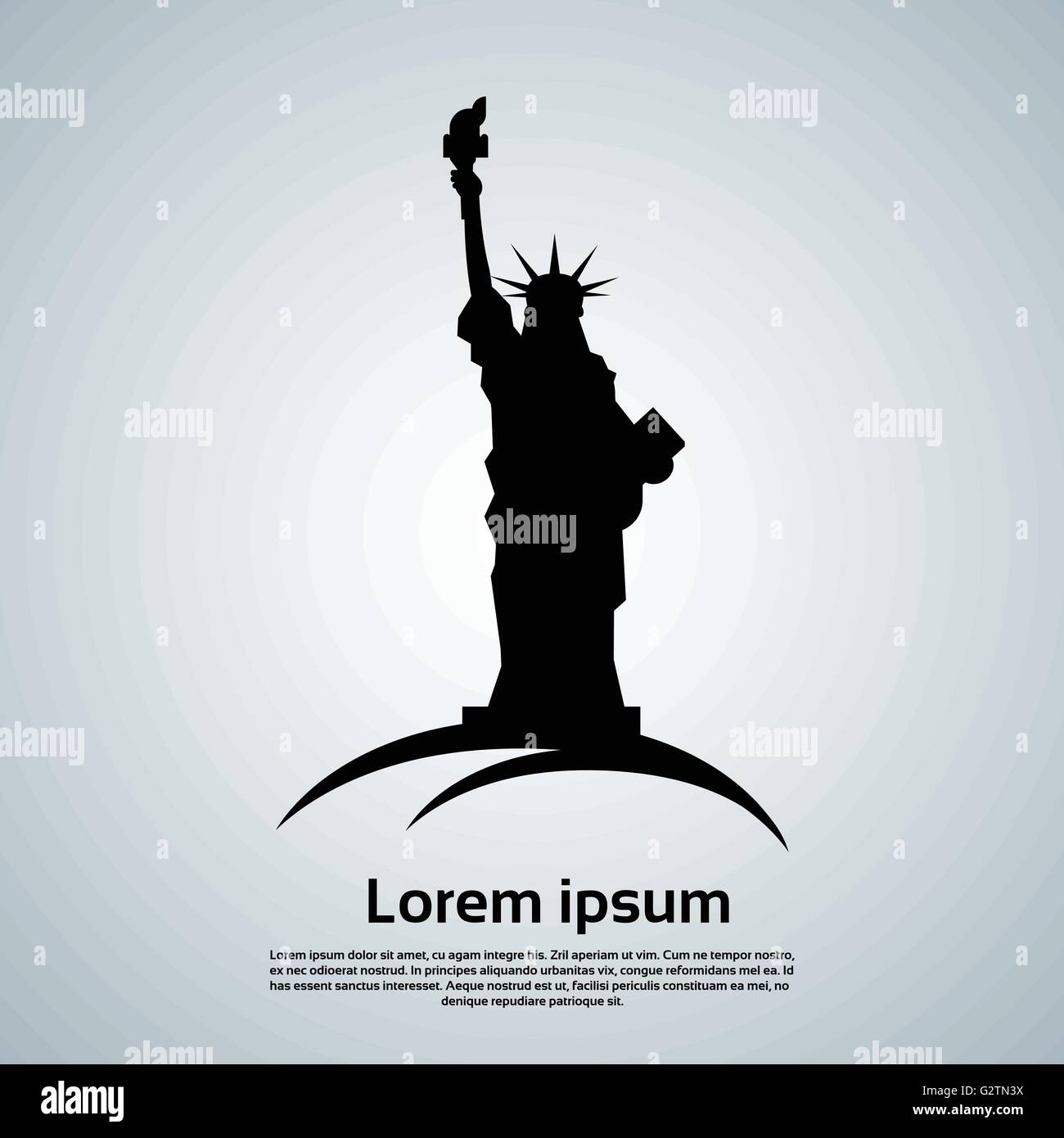 Liberty Statue Silhouette United States Symbol Stock Vector Image & Art ...
