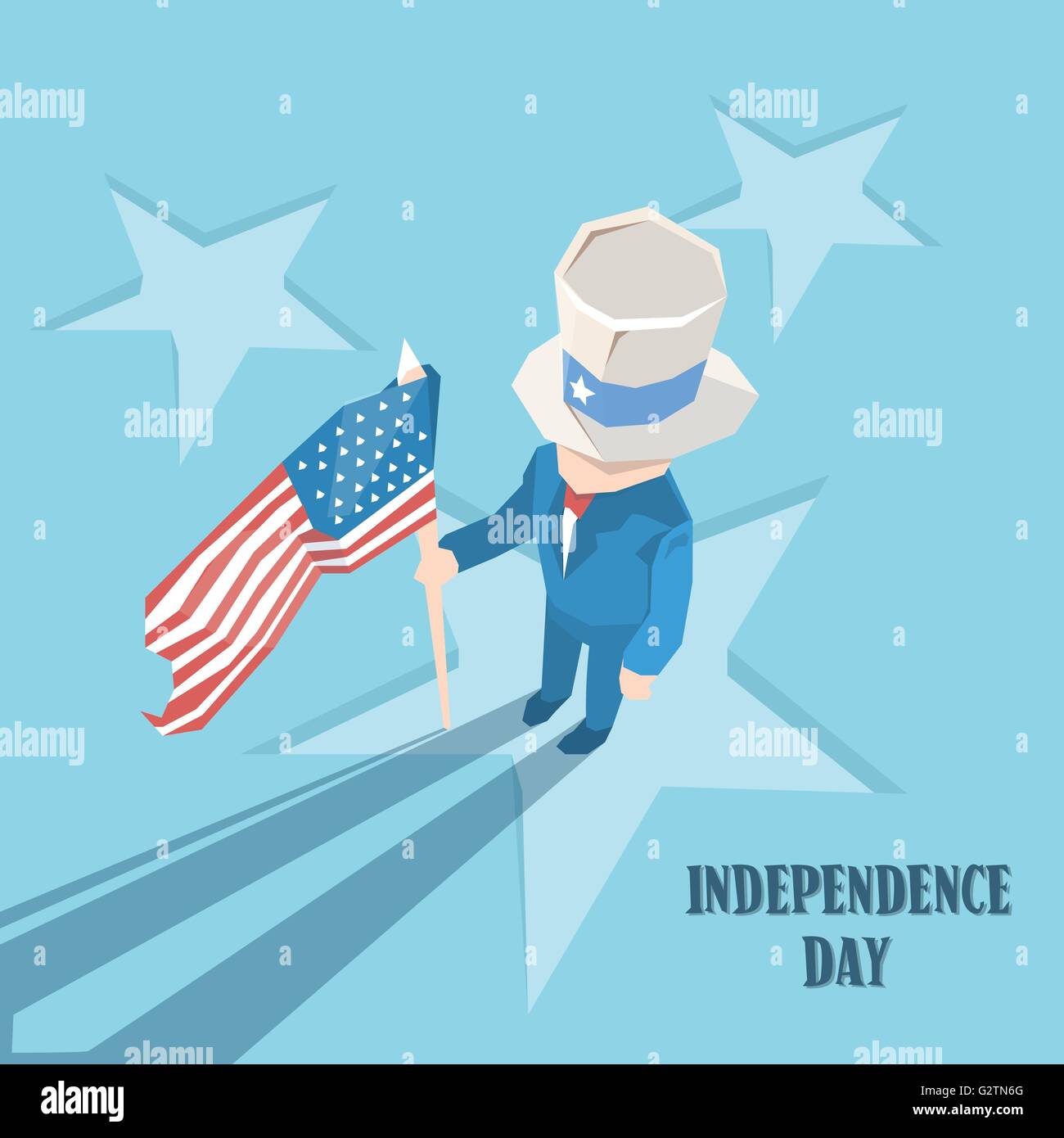 Uncle Sam Hold United States Flag Happy Independence Day American ...