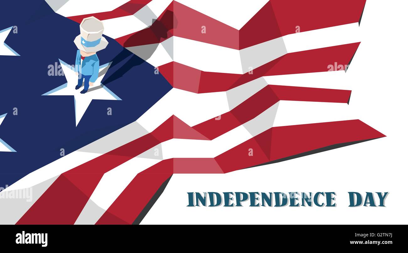 Uncle Sam United States Flag Happy Independence Day American Holiday ...