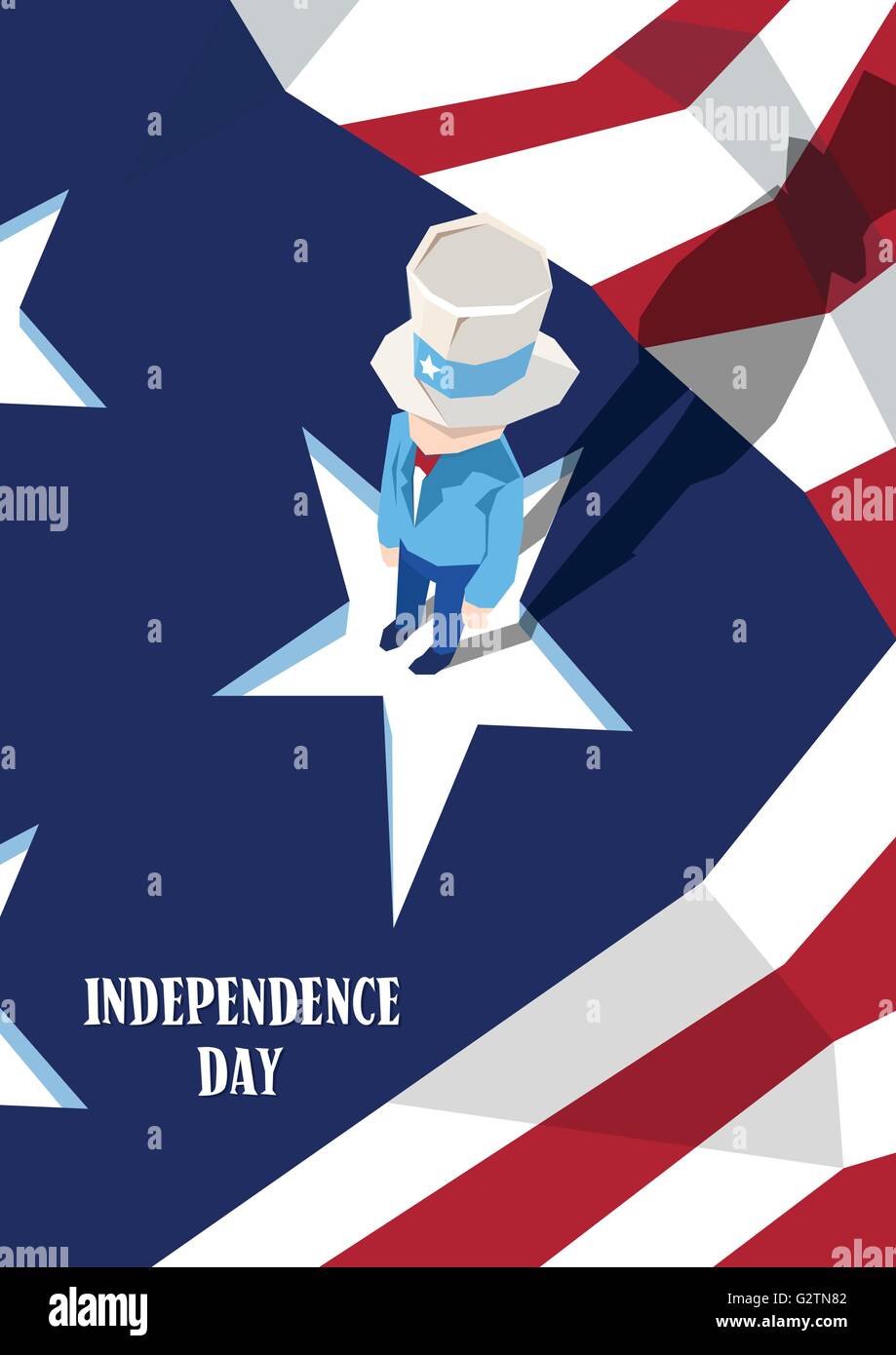 Uncle Sam United States Flag Happy Independence Day American Holiday ...