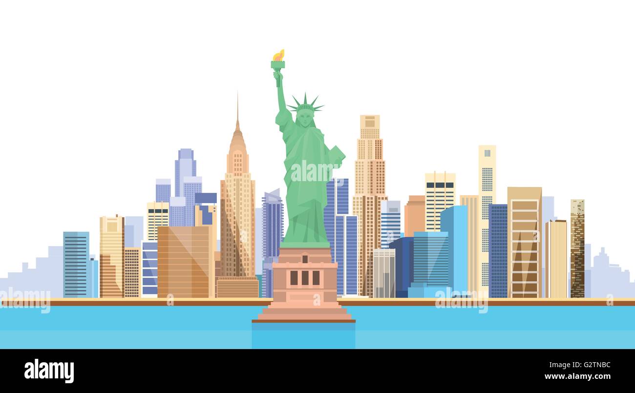 Liberty island view Stock Vector Images - Alamy