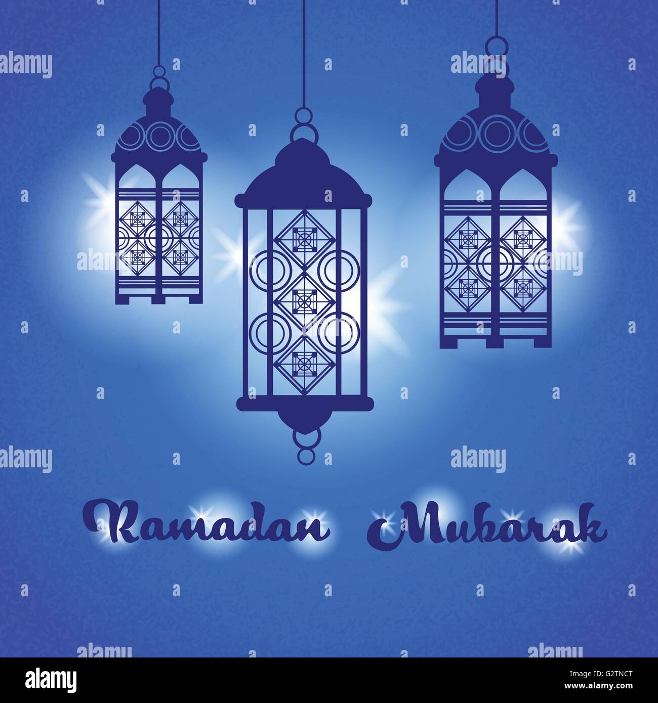 Ramadan Mubarak Night Blue Lantern Vector Stock Vector Image & Art - Alamy