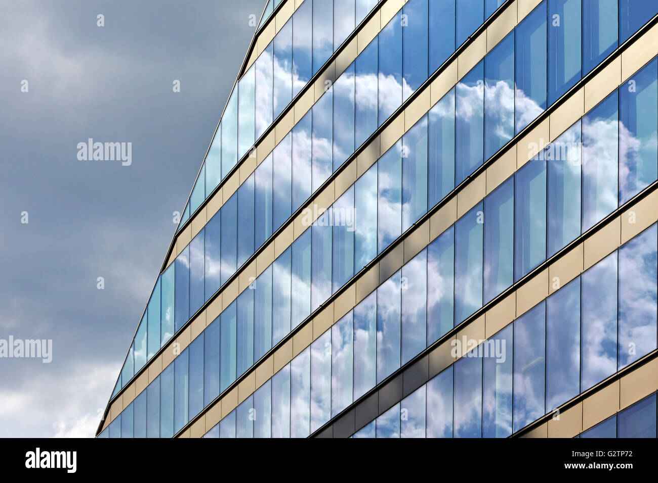 Detail of glass facade with glass fins. Moorgate Exchange, London ...