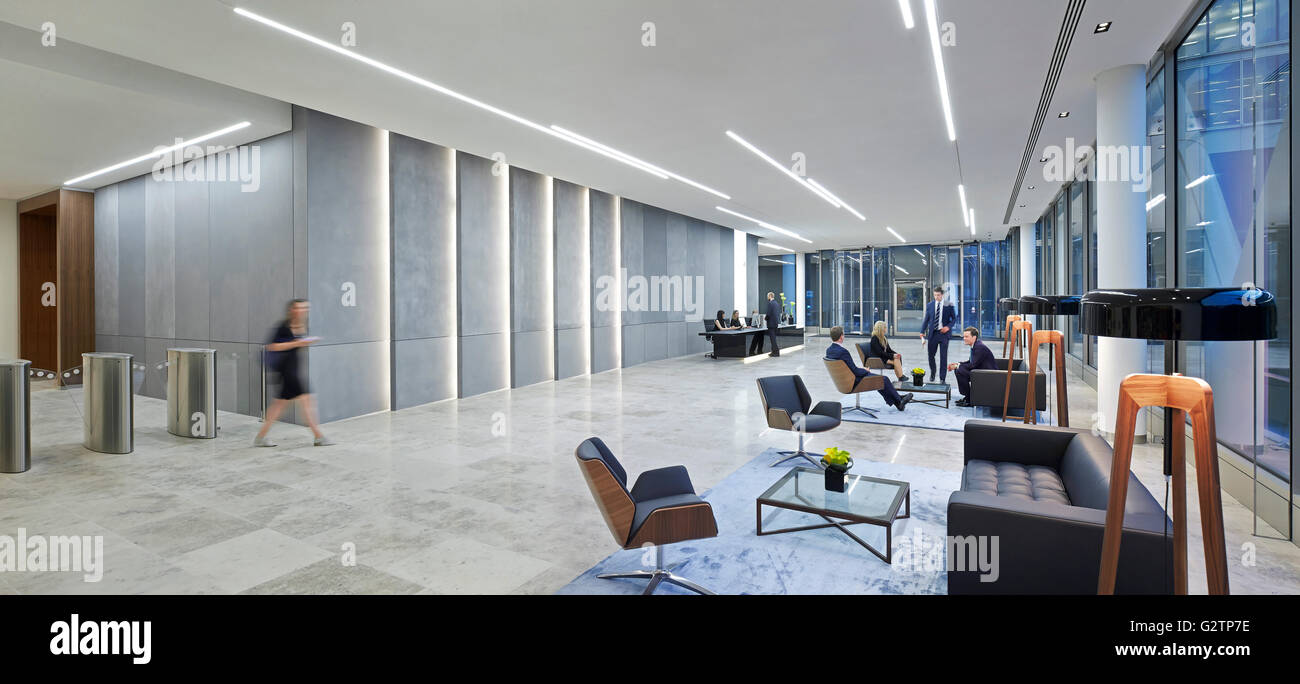 Ground floor reception area with lounge. Moorgate Exchange, London ...