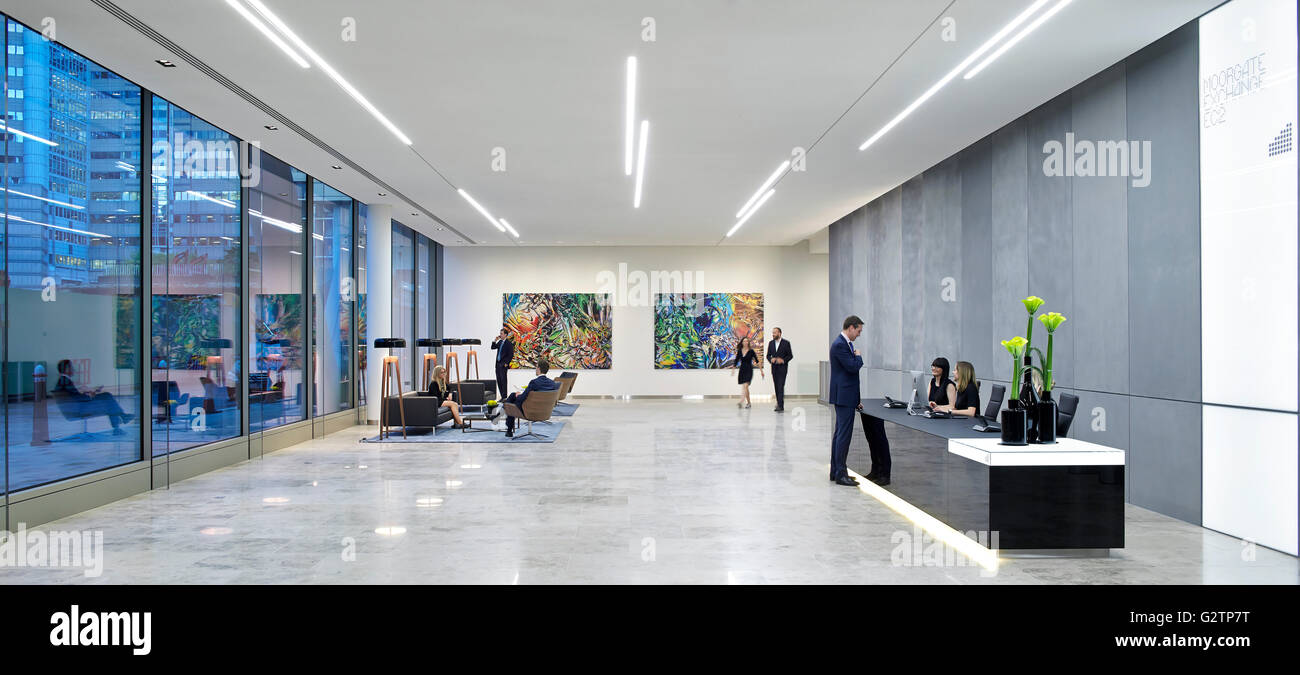 Ground floor reception area with lounge. Moorgate Exchange, London ...
