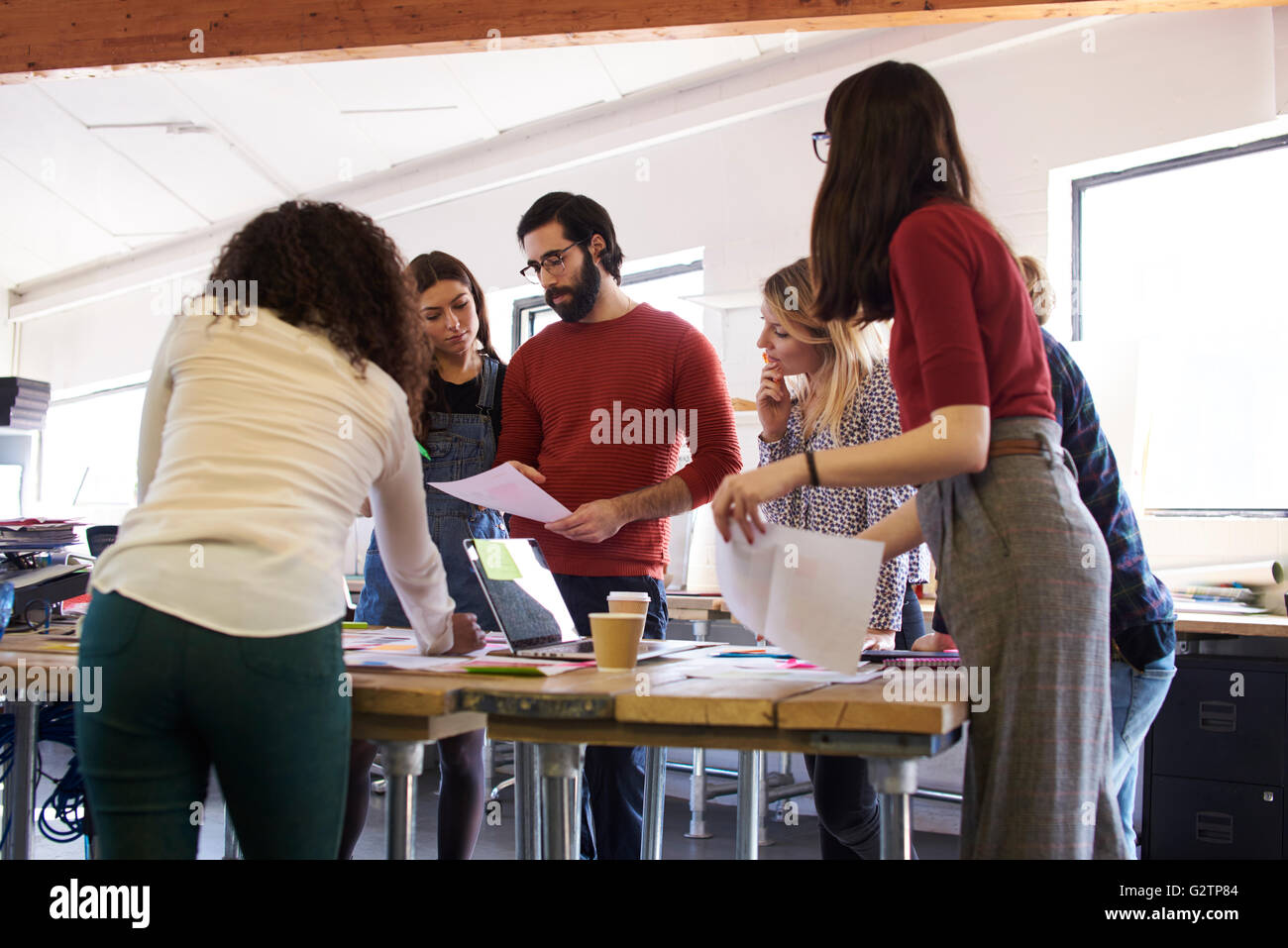 Team computer brainstorming in hi-res stock photography and images - Alamy