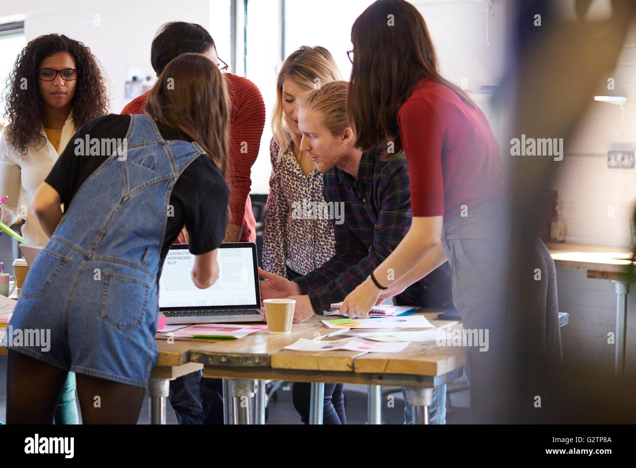 Team computer brainstorming in hi-res stock photography and images - Alamy