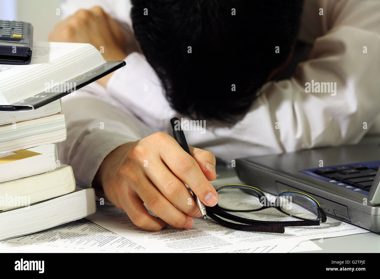 A tired businessman, taking a break Stock Photo - Alamy