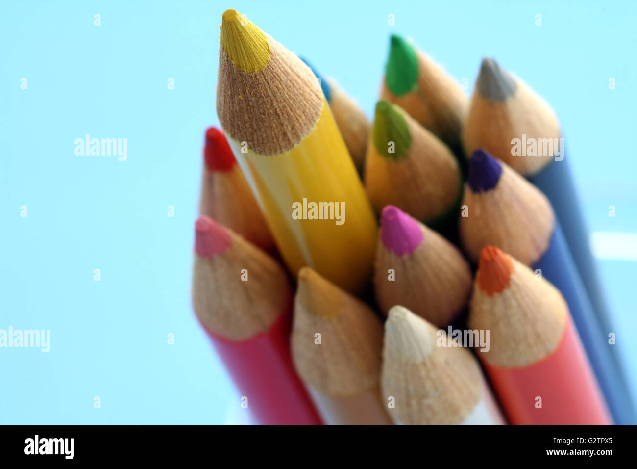 Bunch of pencils with one pencil sticks out, can be used for leadership ...