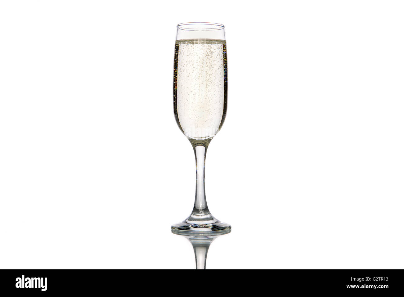 Glass of champagne on white background Stock Photo - Alamy