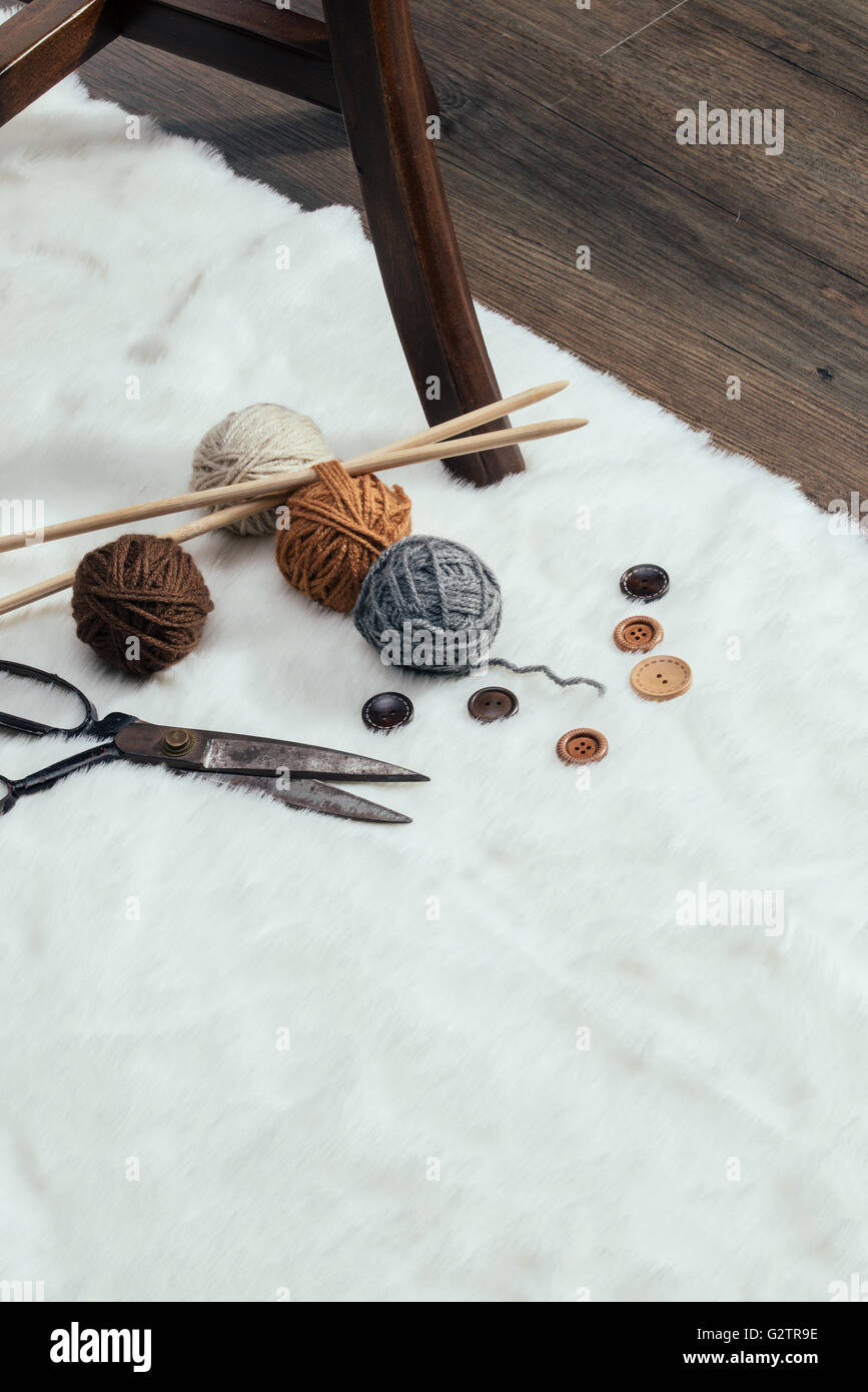 Scissors and yarn ball on carpet hi-res stock photography and images ...