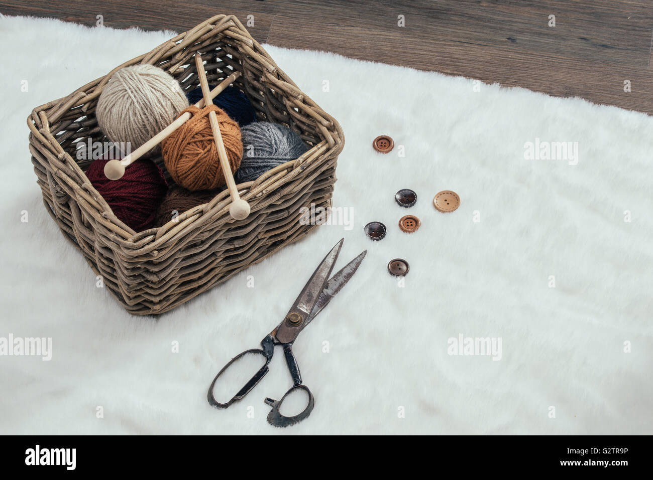Scissors and yarn ball on carpet hi-res stock photography and images ...