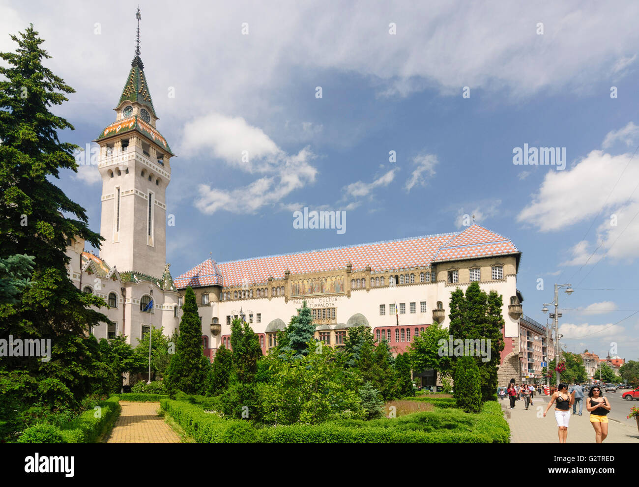 Town Hall (left) and Culture Palace, Romania, Transilvania ...